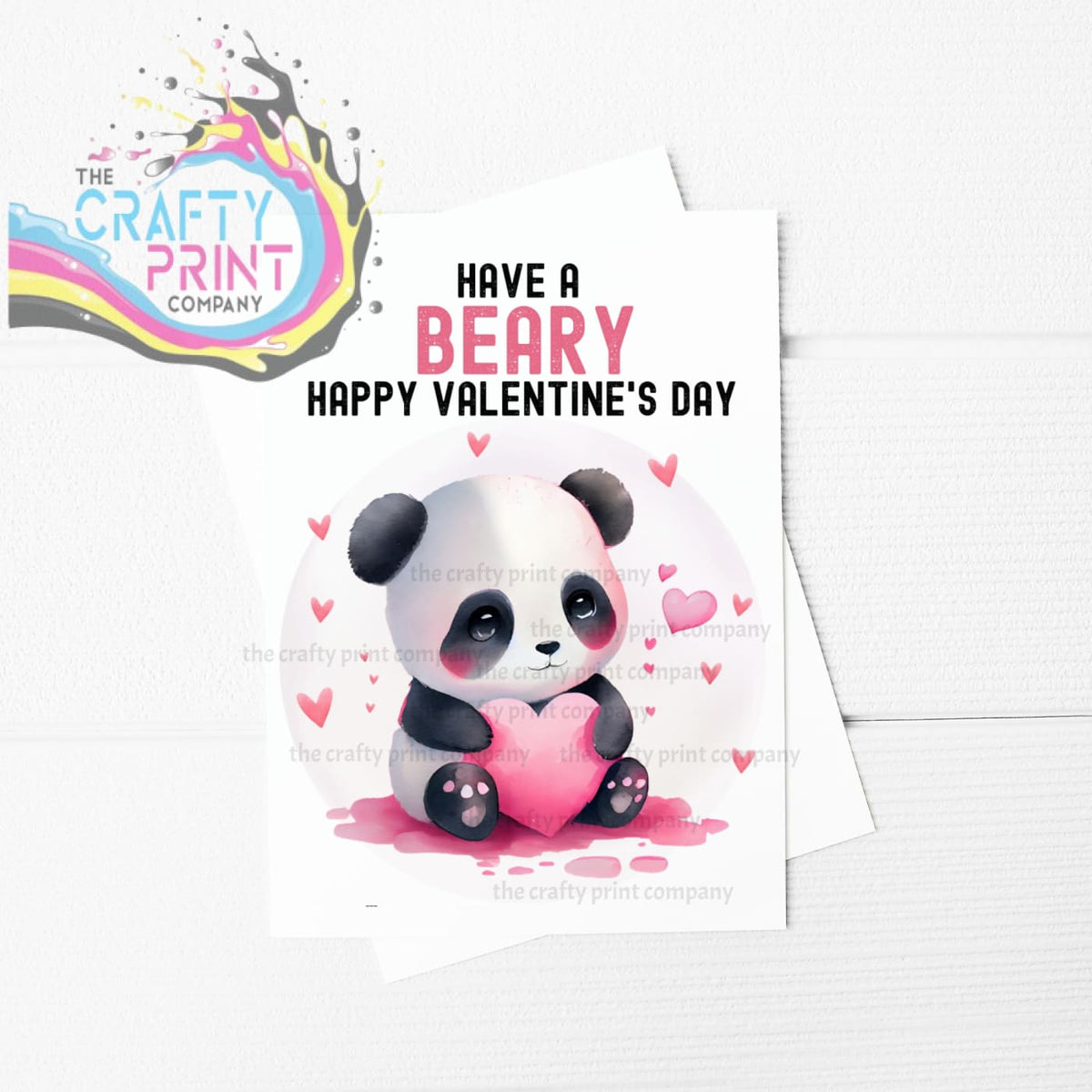 Have a Beary Happy Valentine's Day A5 Card – The Crafty Print Company