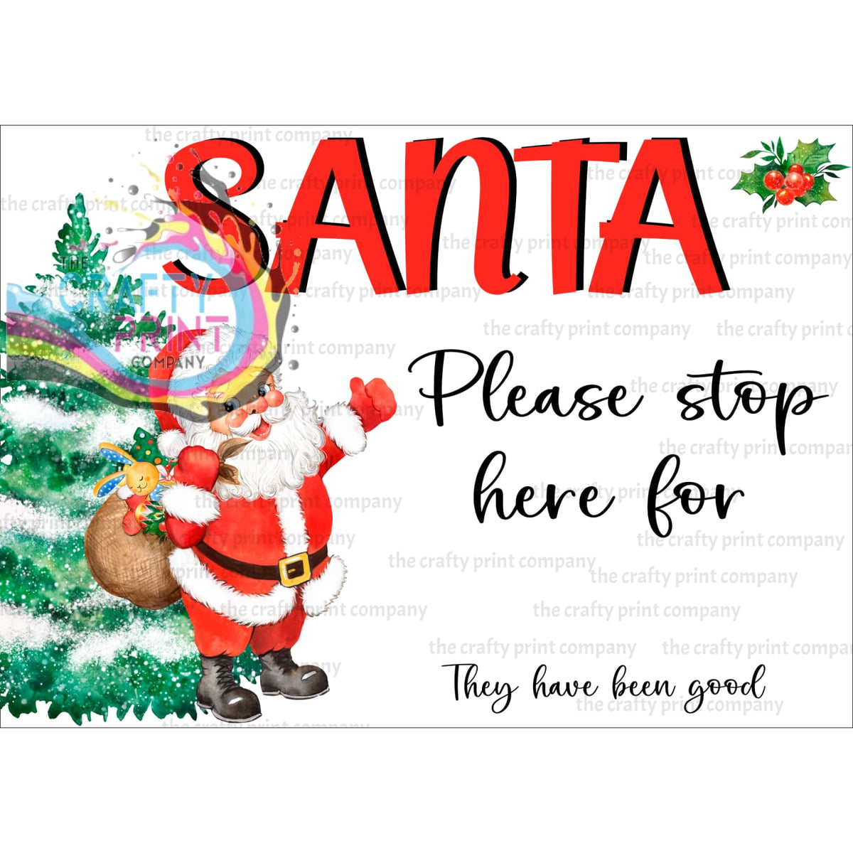 Santa Please Stop Here Digital Download – The Crafty Print Company