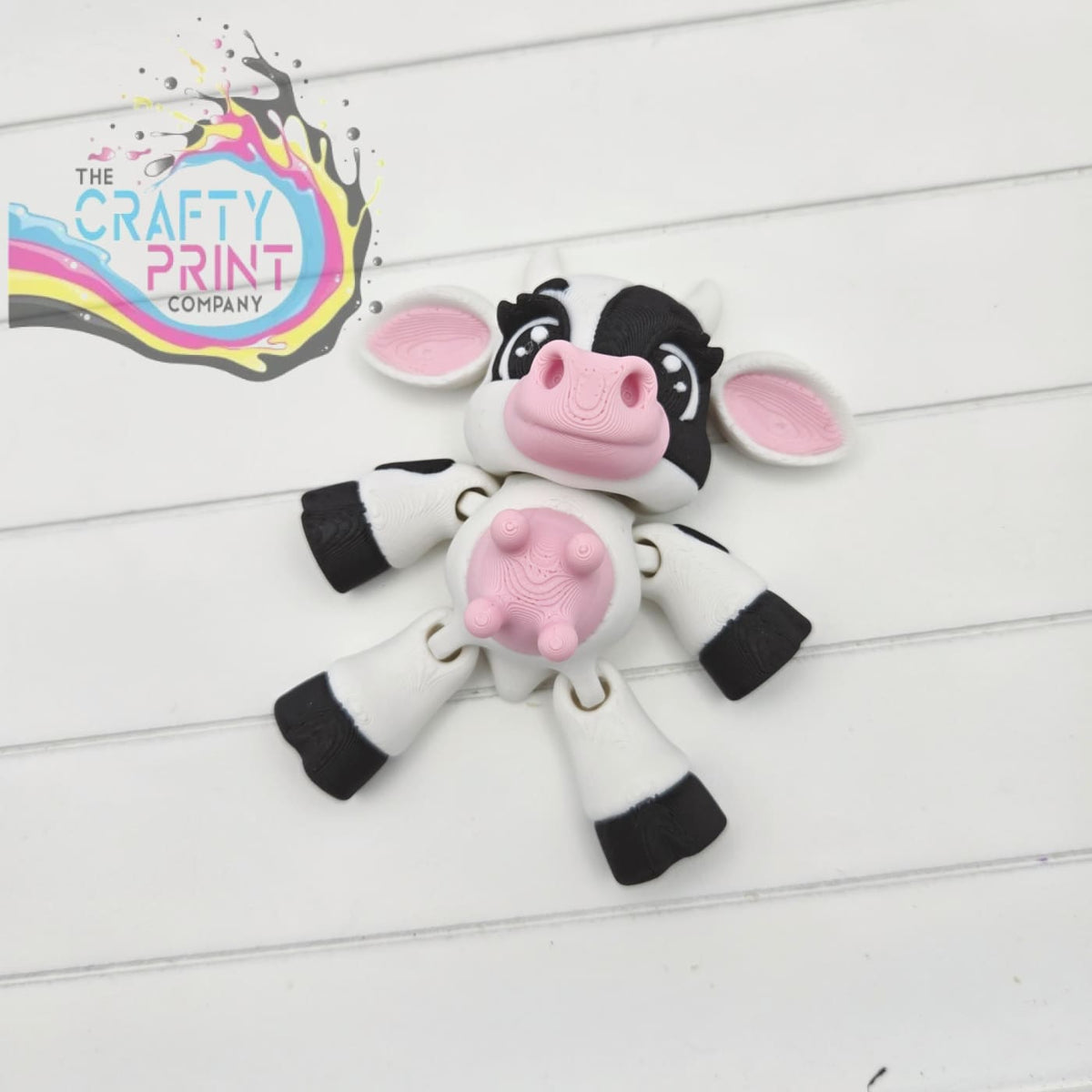 3D Printed Cow Articulated Flexi Fidget – The Crafty Print Company