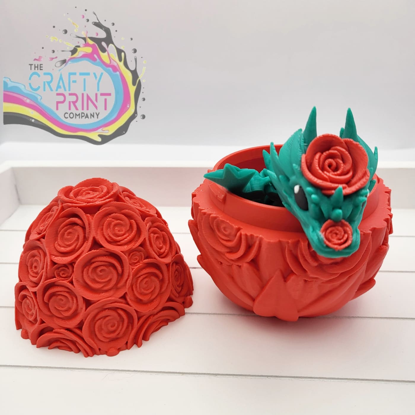 3D Printed Rose Dragon and Rose Egg – The Crafty Print Company