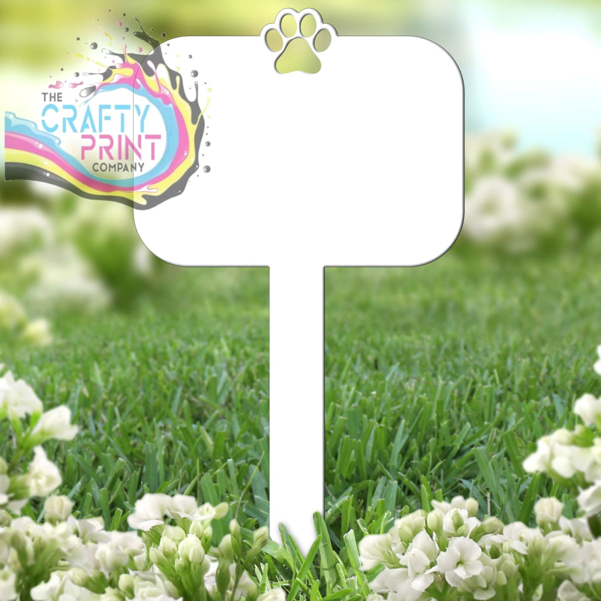 Blank Acrylic Rectangle Grave Marker with paw print – The Crafty Print ...