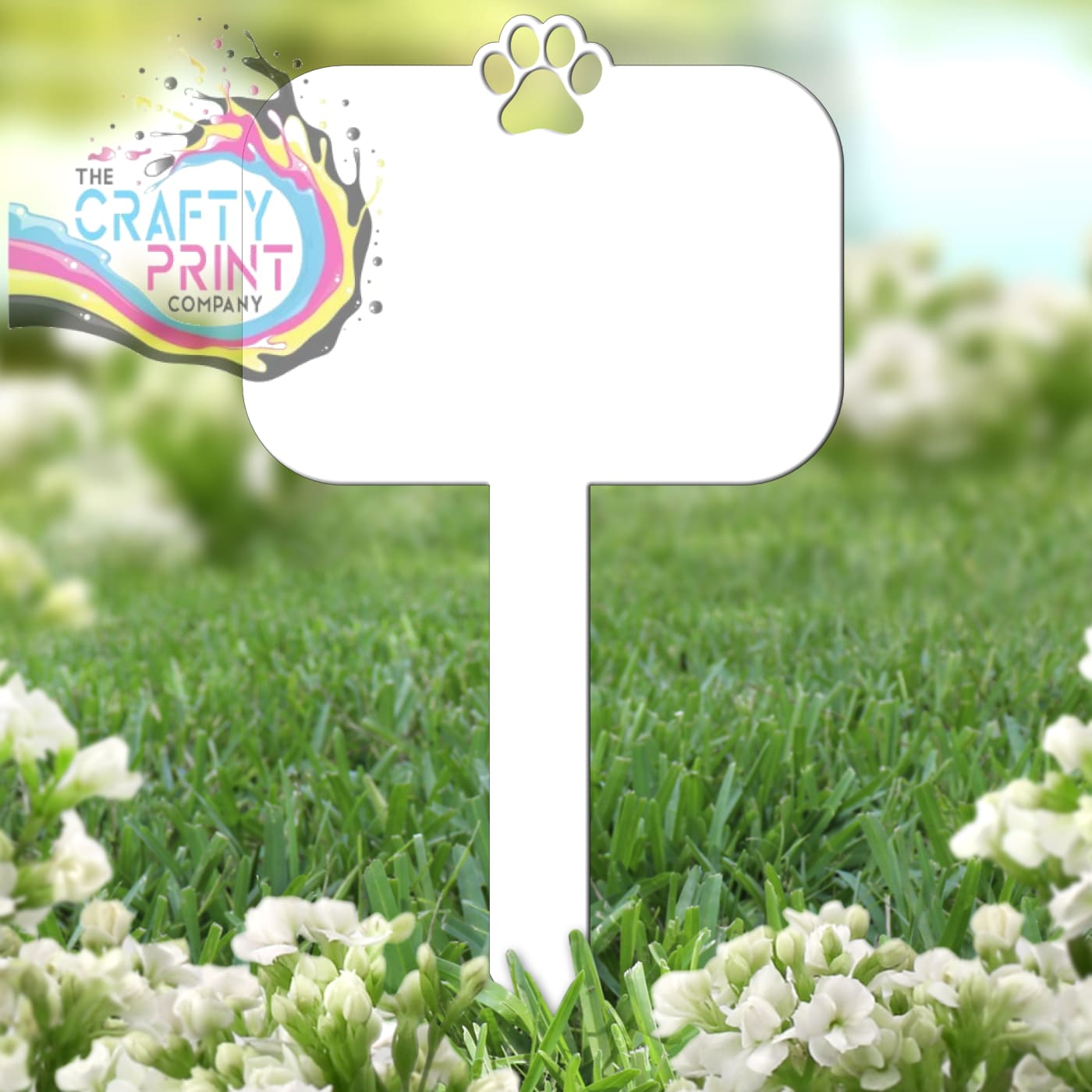 Blank Acrylic Rectangle Grave Marker with paw print – The Crafty Print ...