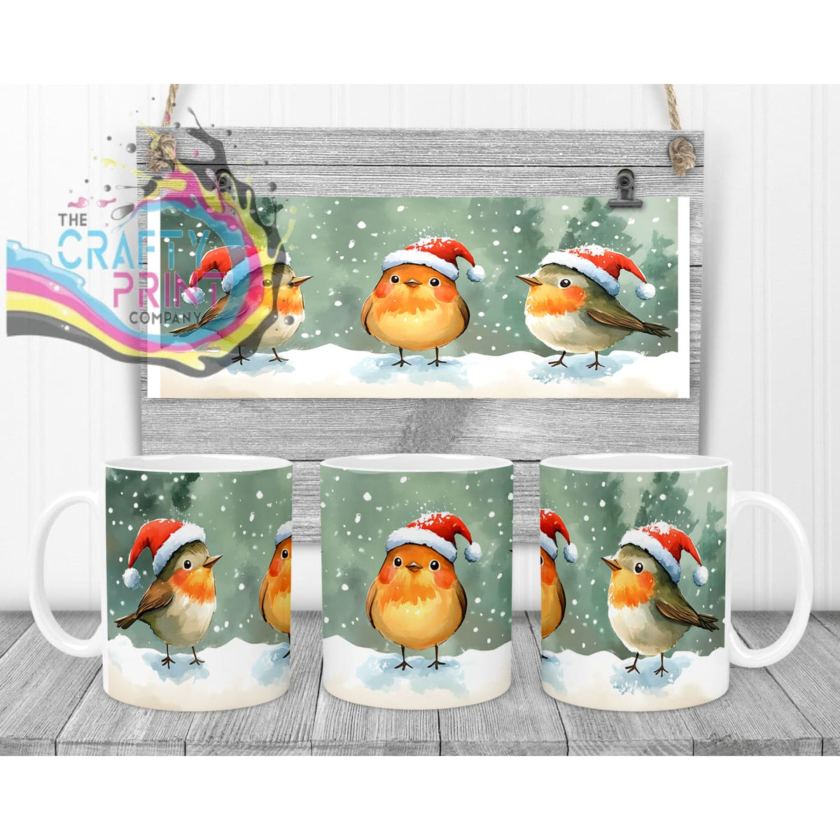 Christmas Robin Mug – The Crafty Print Company