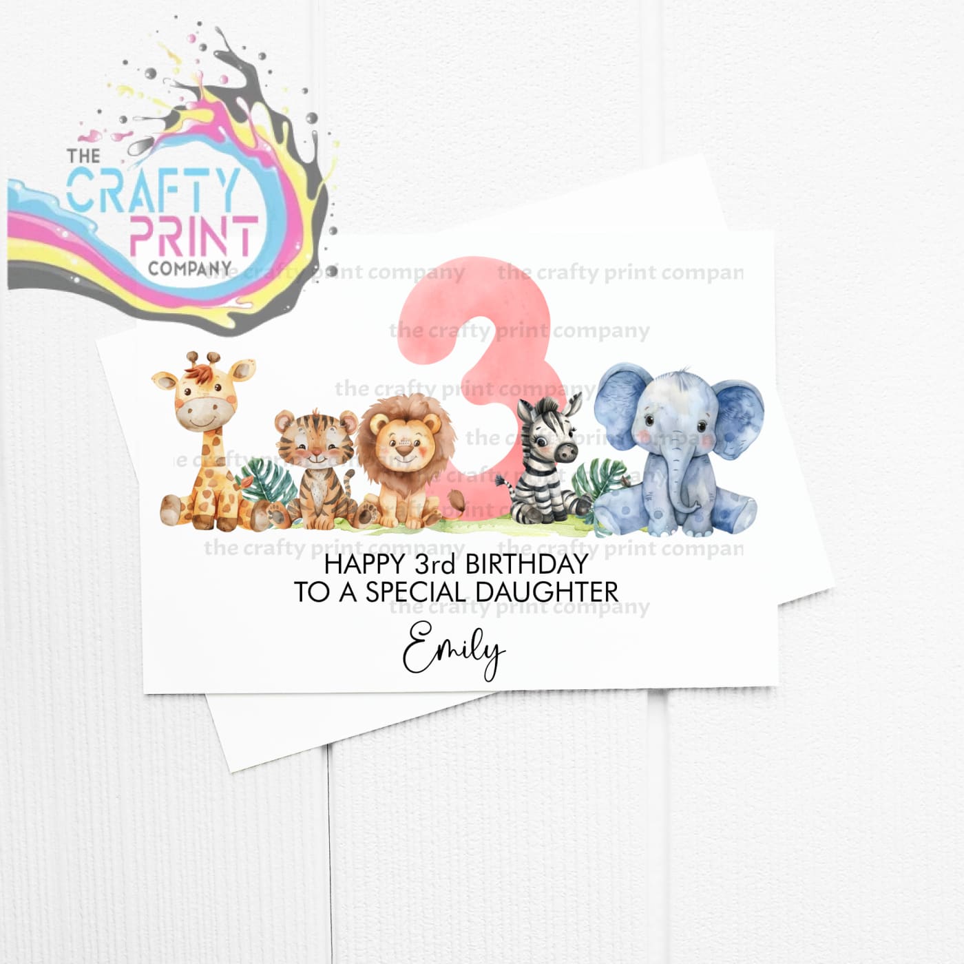 Happy Number Birthday Safari Animals Personalised A5 Card – The Crafty ...