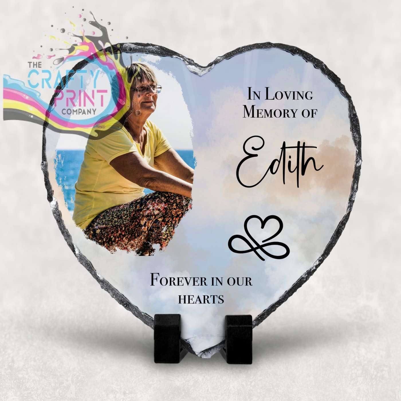 Personalised Loving Memory Heart Memorial Slate – The Crafty Print Company