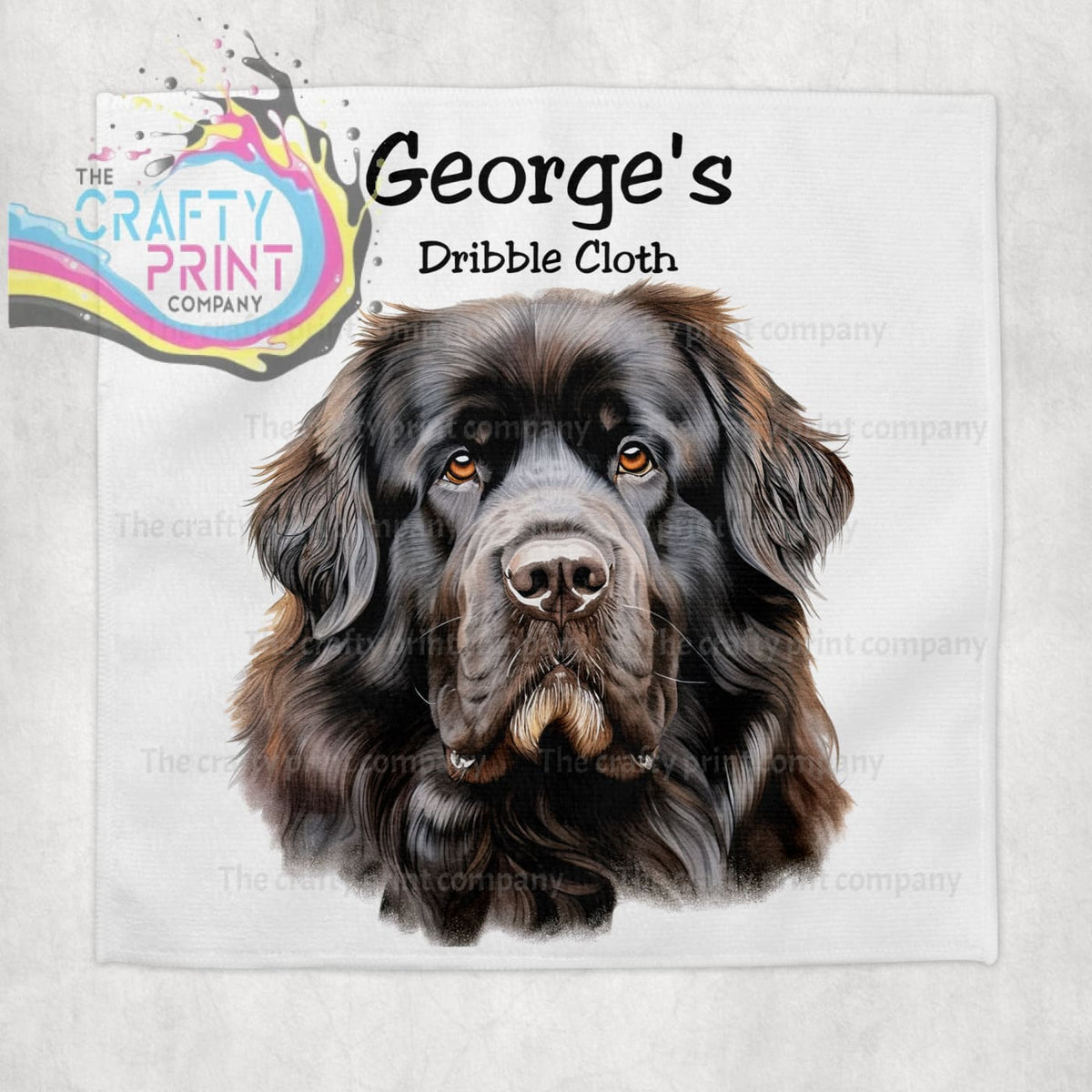 Newfoundland Dog Personalised Dribble Slobber Cloth – The Crafty Print ...