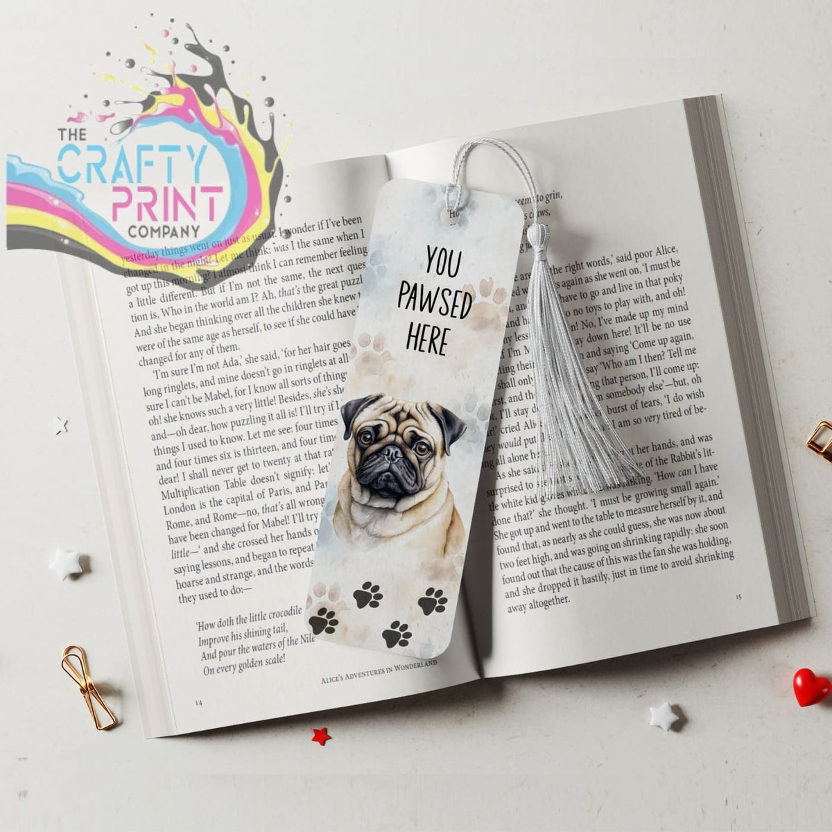 You pawsed here Pug Bookmark – The Crafty Print Company