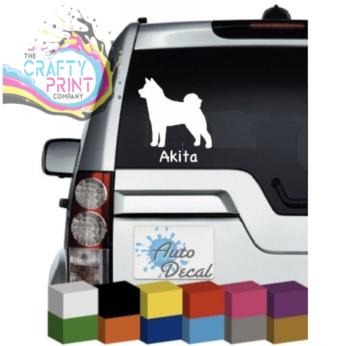 Akita Dog Vinyl Car Sticker – The Crafty Print Company