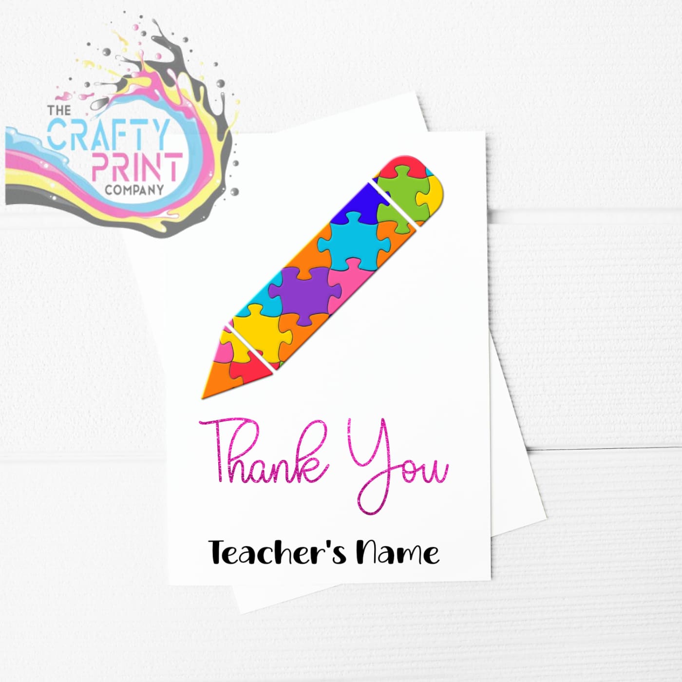 Autism Jigsaw Pencil Personalised A5 Card & Envelope – The Crafty Print ...