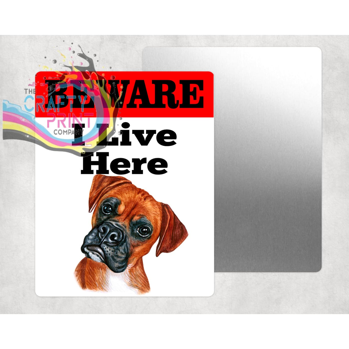 Beware Boxer Lives Here Aluminium Gate Sign – The Crafty Print Company