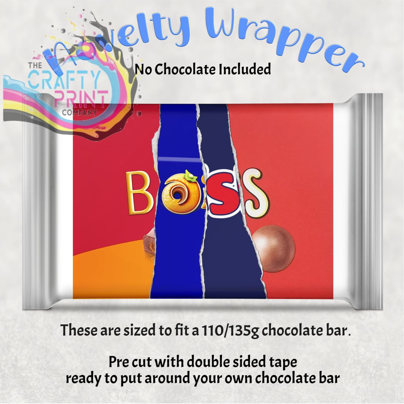 Boss Chocolate Bar Wrapper – The Crafty Print Company