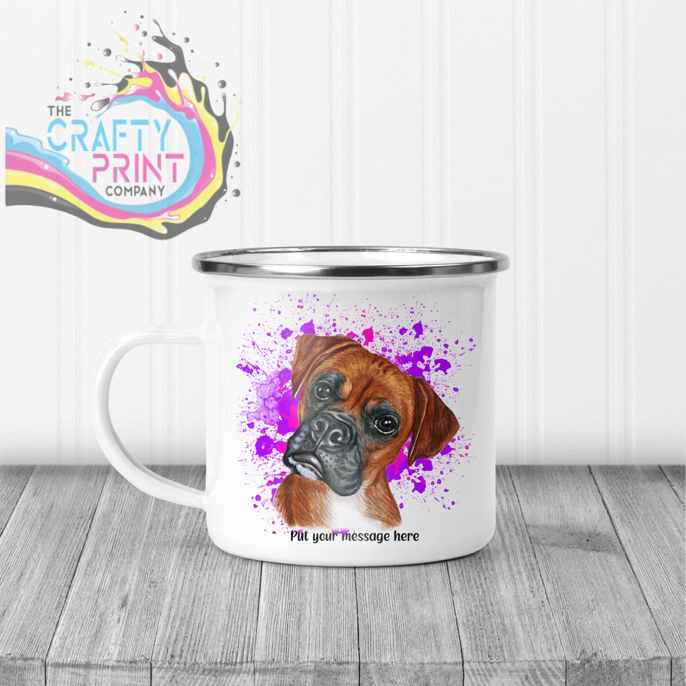 Boxer Paint Splatter Personalised Mug – The Crafty Print Company