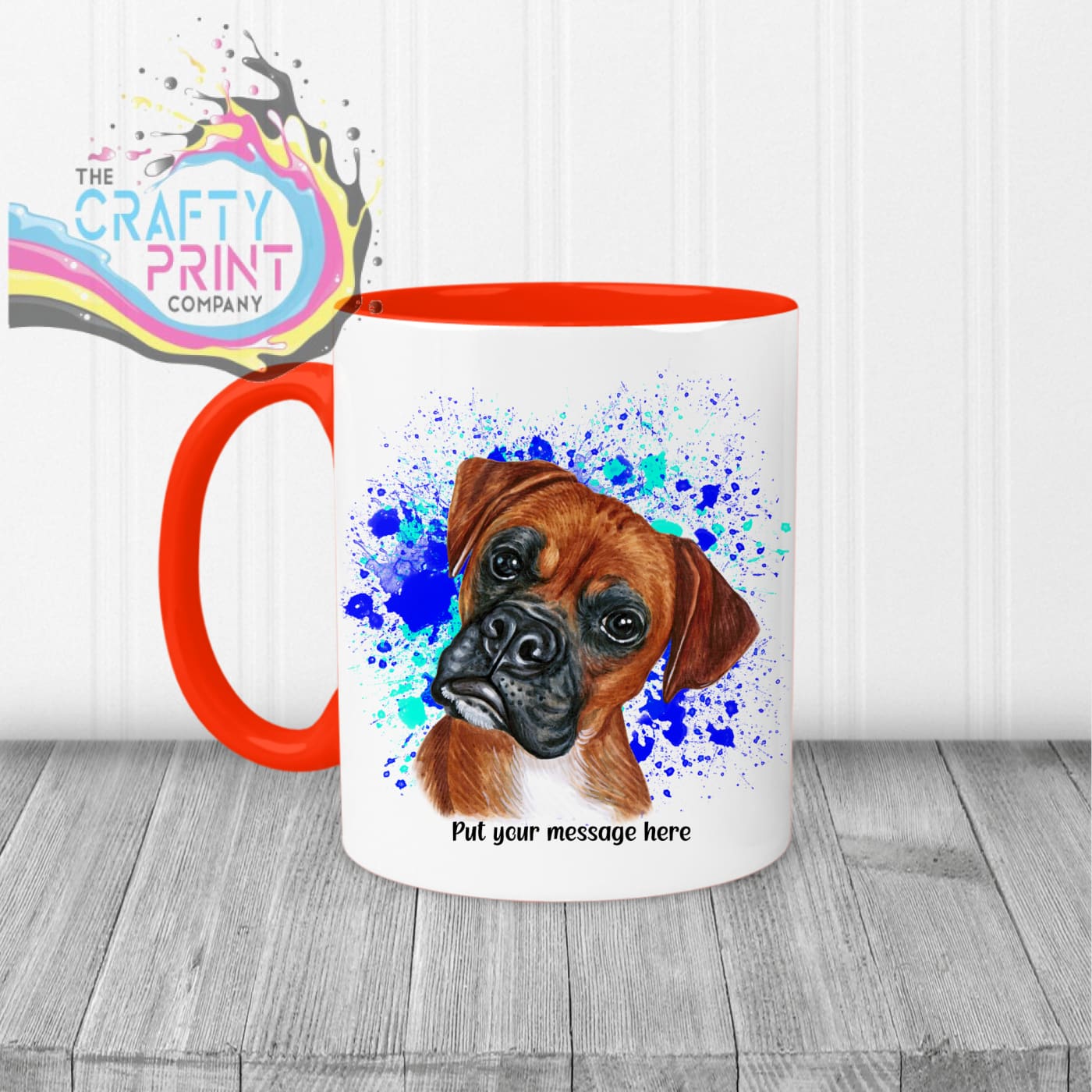 Boxer Paint Splatter Personalised Mug – The Crafty Print Company
