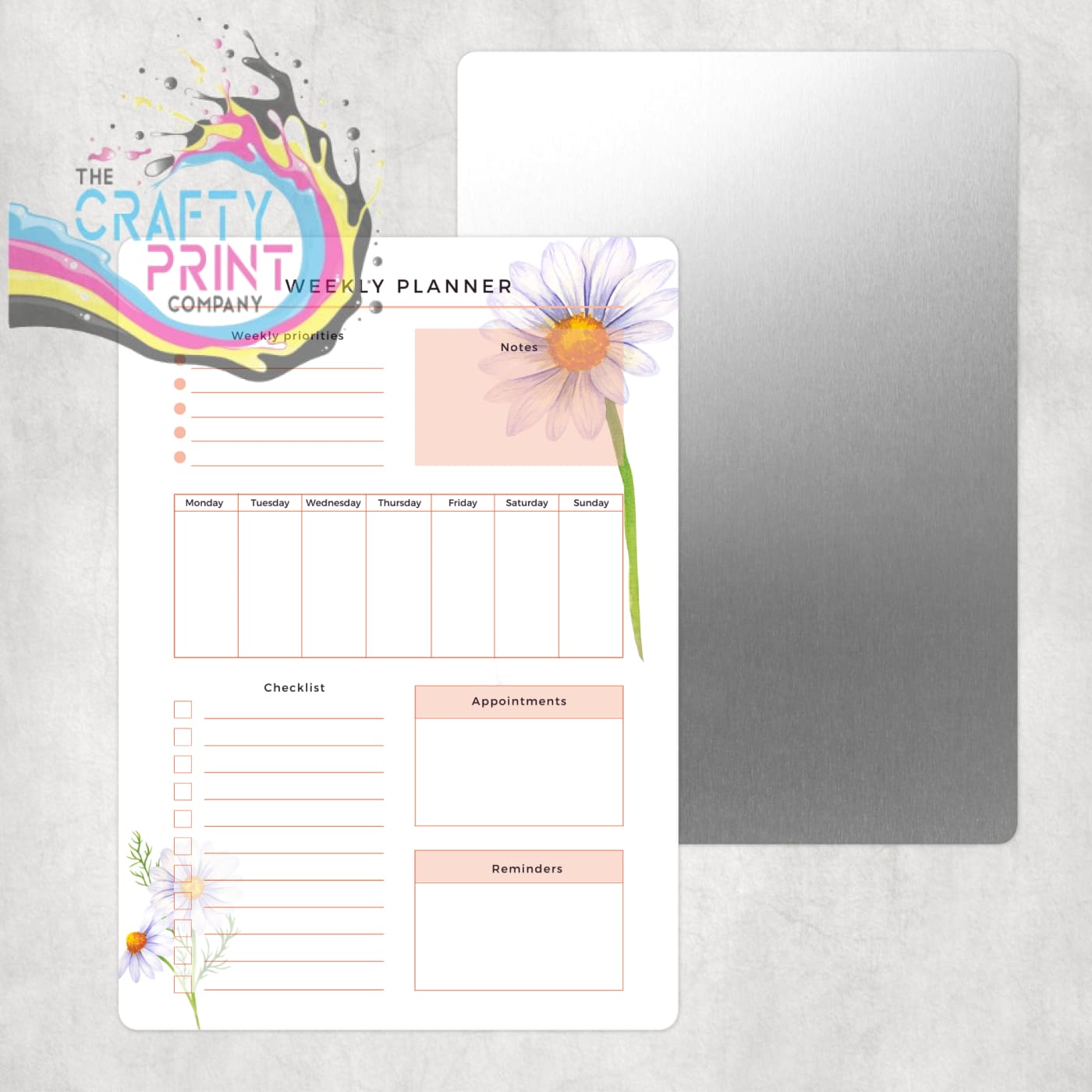 Daisy Weekly Planner Aluminium Sign – The Crafty Print Company