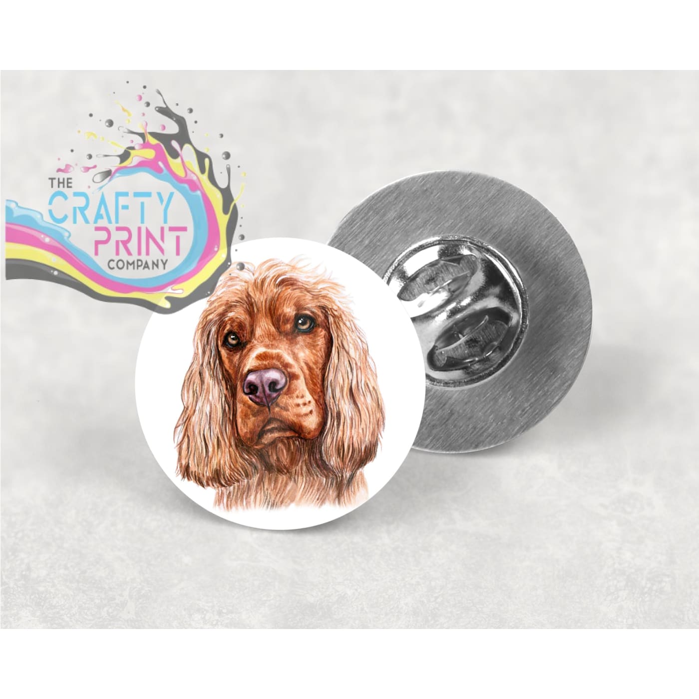 English Cocker Spaniel Lapel Pin Badge – The Crafty Print Company