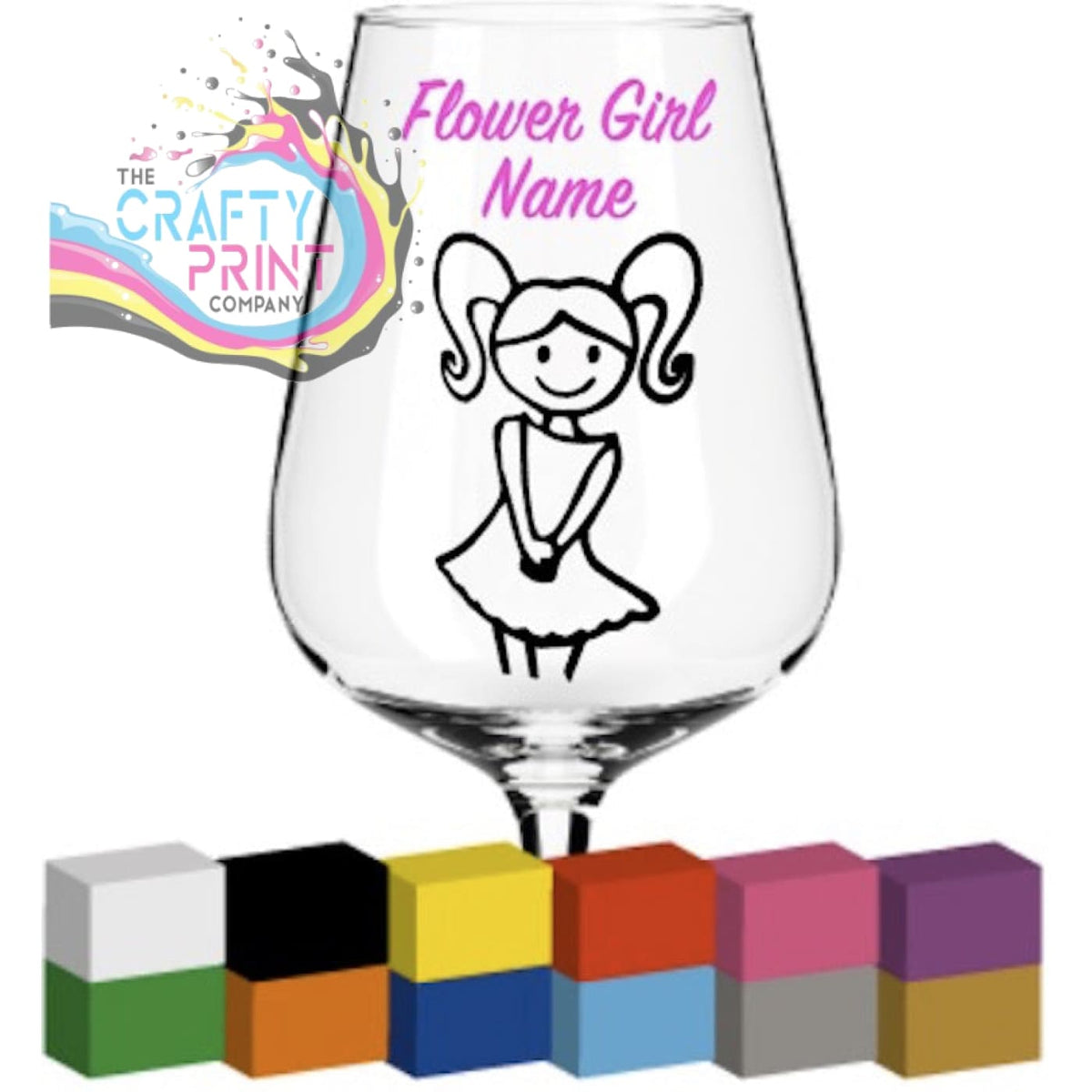 Flower Girl Personalised Glass / Mug / Cup Decal – The Crafty Print Company