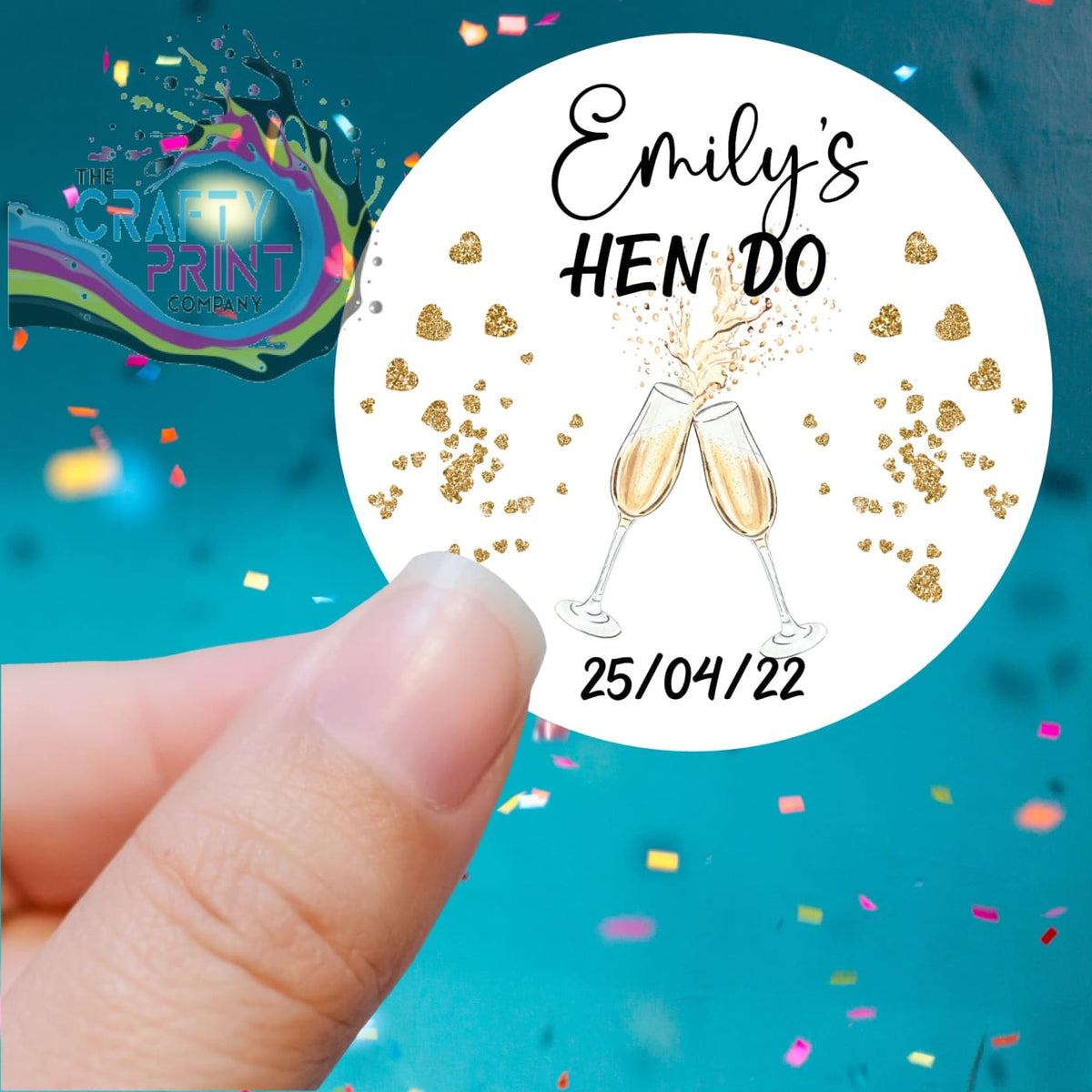 Hen Do Personalised Printed Sticker – The Crafty Print Company