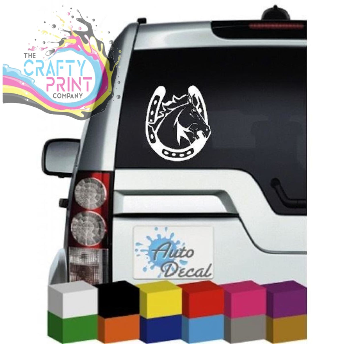 Horse in Horseshoe Car Sticker – The Crafty Print Company