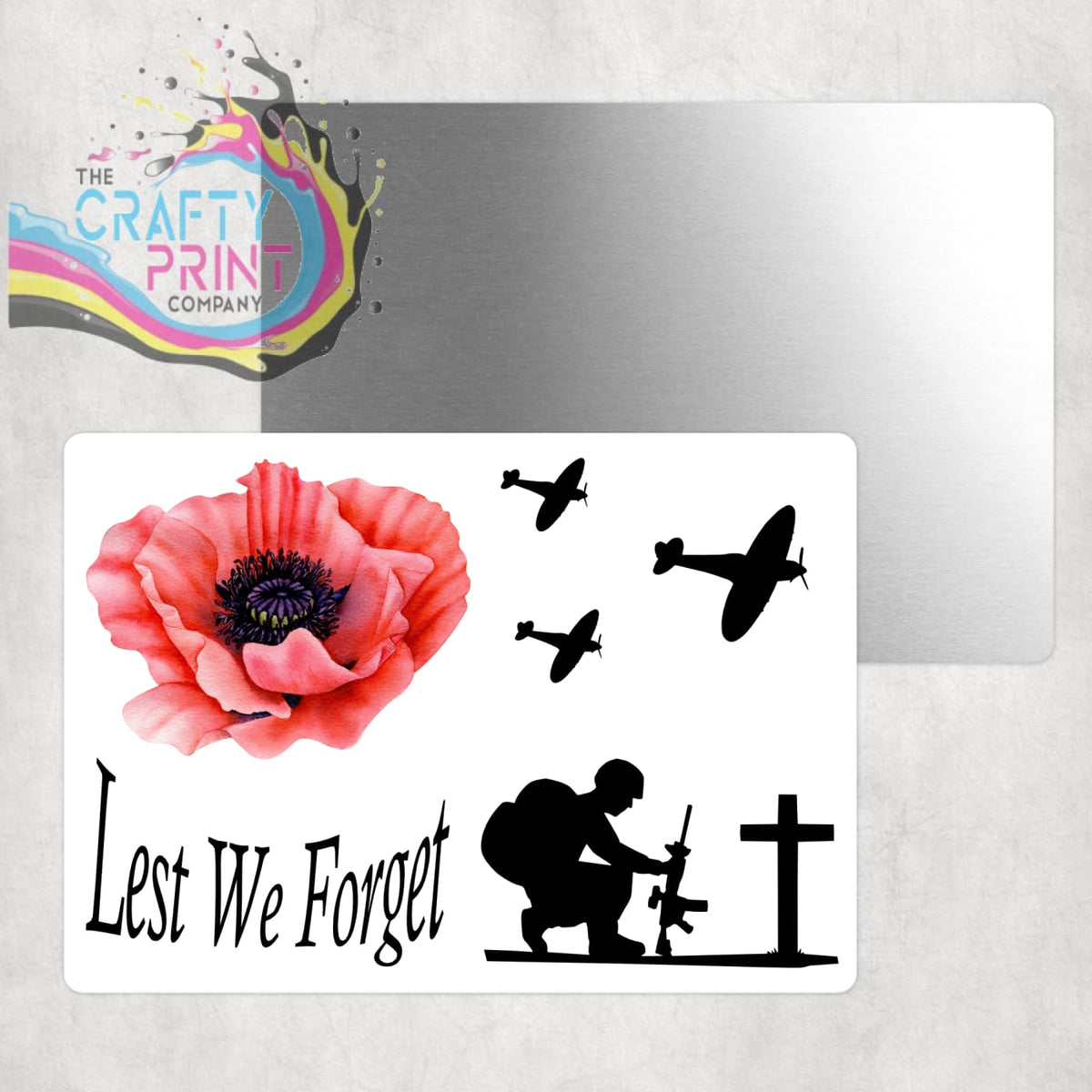 Lest We Forget Aluminium Sign – The Crafty Print Company