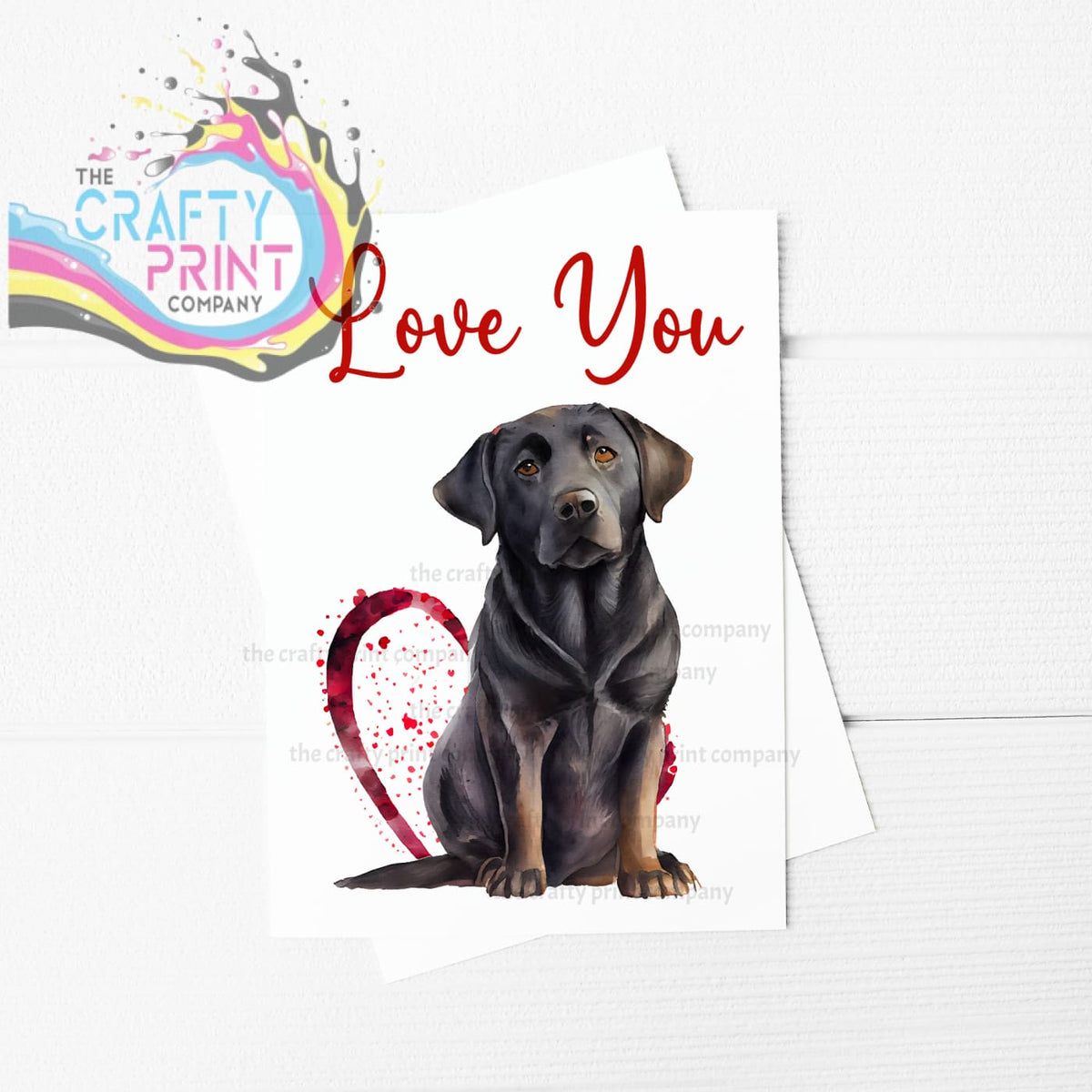 Love You Labrador Valentine's A5 Card – The Crafty Print Company
