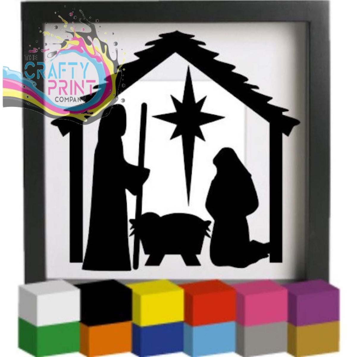 Nativity Scene Vinyl Decal Sticker – The Crafty Print Company