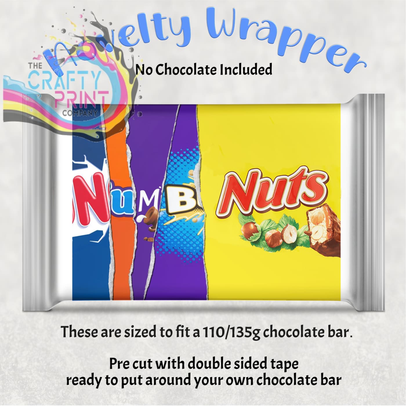 Numb nuts Chocolate Bar Wrapper – The Crafty Print Company
