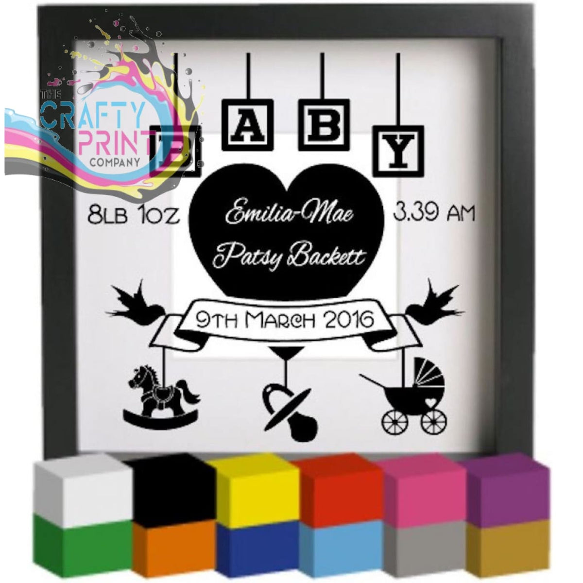Personalised Baby Birth with blocks Vinyl Decal Sticker – The Crafty ...
