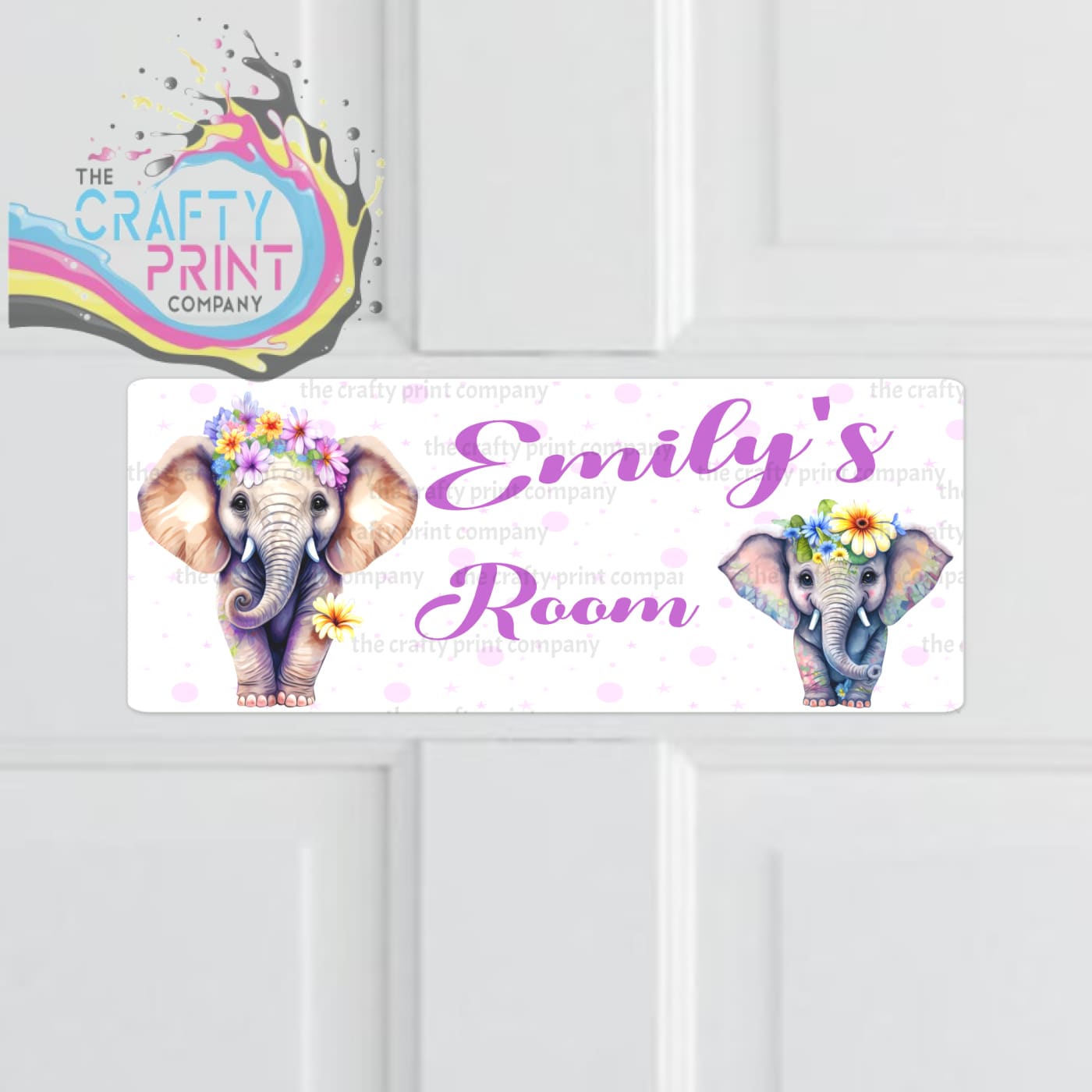 Personalised Elephants Flowers Metal Bedroom Door Sign – The Crafty ...