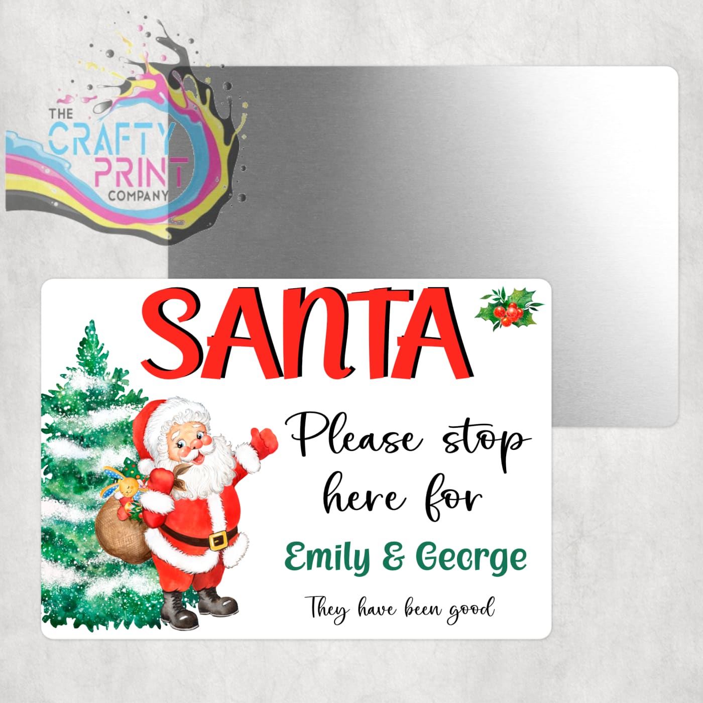Santa Please Stop here for Aluminium Sign – The Crafty Print Company