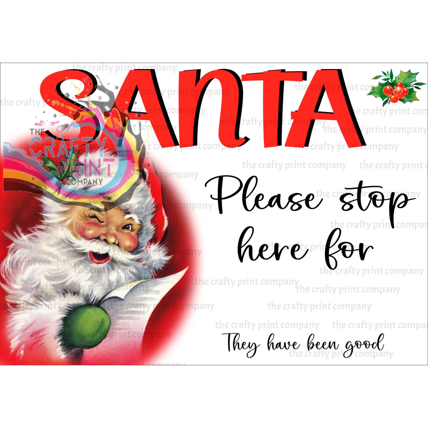 Santa Please Stop Here V2 Digital Download – The Crafty Print Company