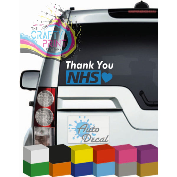 Thank You NHS Novelty Car Sticker – The Crafty Print Company