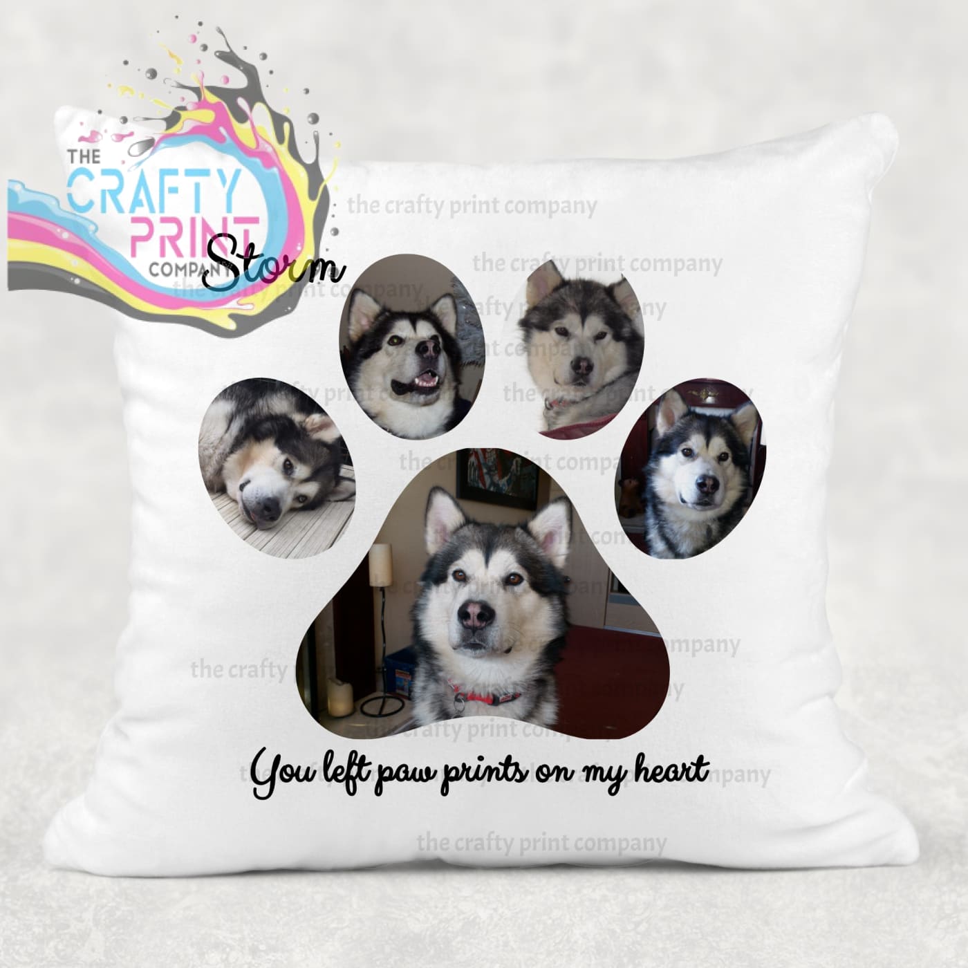 You left Paw Prints Memorial Photo Cushion – The Crafty Print Company